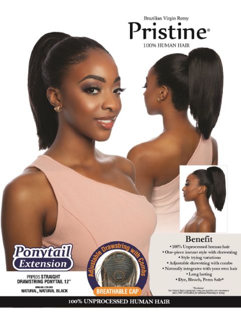 Mane Concept Pristine 100% Human Hair -STRAIGHT DRAWSTRING PONYTAIL 12 – Hair Stop and Shop