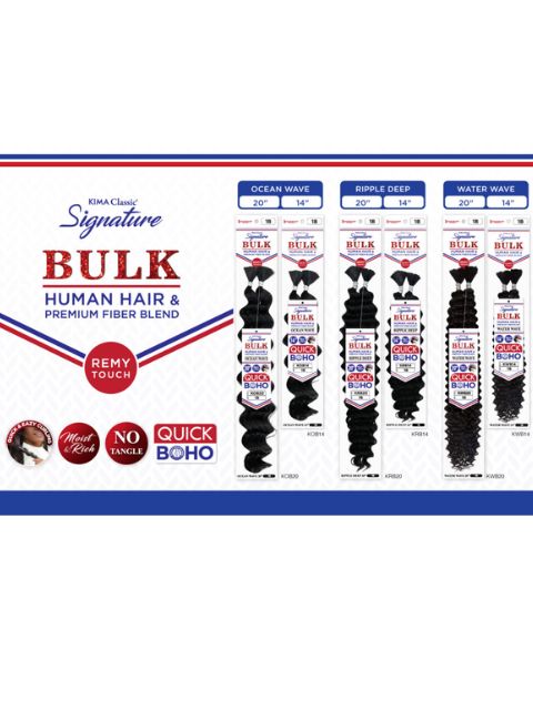 Harlem 125 Human Hair Blend Kima Classic Signature OCEAN WAVE Bulk 14" – Hair Stop and Shop