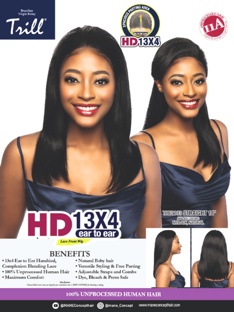 Mane Concept Trill 13A Human Hair HD 13x4 Lace Front Wig - TRE2103 STR – Hair Stop and Shop