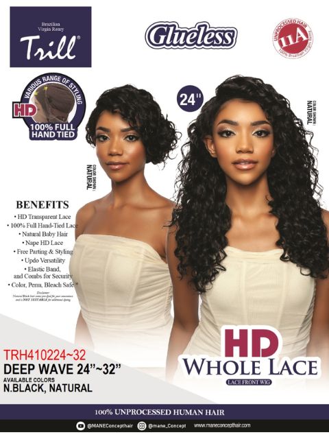 Mane Concept 100% Unprocessed Human Hair Trill Glueless HD Whole Lace – Hair Stop and Shop