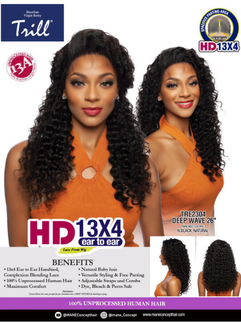 Mane Concept Trill 13A 100% Unprocessed Human Hair 13x4 HD Lace Wig - – Hair Stop and Shop