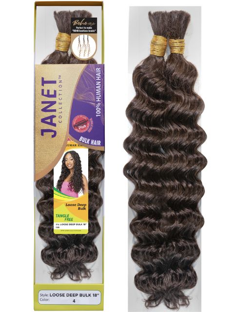 Janet Collection 100% Human Hair LOOSE DEEP Bulk 18" – Hair Stop and Shop