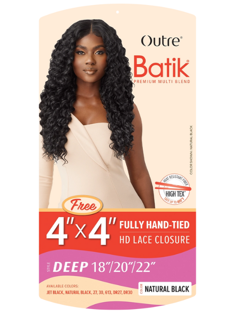 Outre Batik Premium Multi Blend DEEP Weave 18" 20" 22" + 4x4 HD Lace C ...