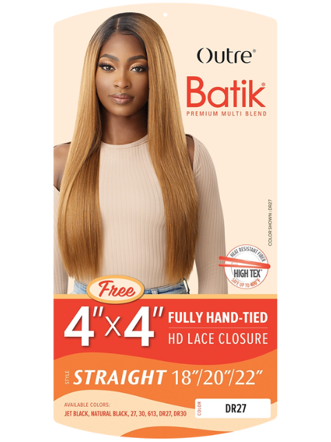 Outre Batik Premium Multi Blend STRAIGHT Weave 18" 20" 22" + 4x4 HD La ...