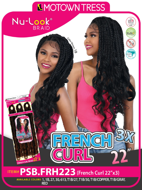 Motown Tress Nu-look 3X FRENCH CURL Braid 22 (PSB.FRH223) – Hair Stop ...