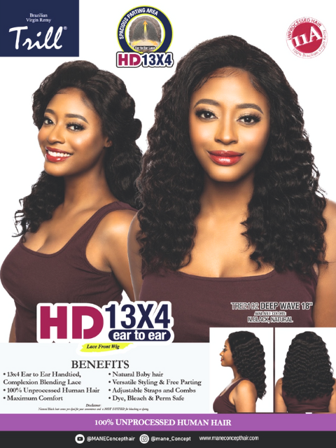 Mane Concept Trill 13A Human Hair HD 13x4 Lace Front Wig - TRE2102 DEE ...