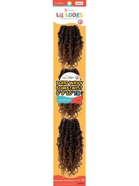 Outre X-Pression Lil Looks 7X BOHO WAVY BOMBTWIST 8" 9" 10" Crochet Br ...
