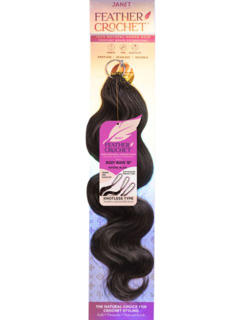 Janet Collection 100% Human Hair Feather Crochet Braid Extension BODY ...