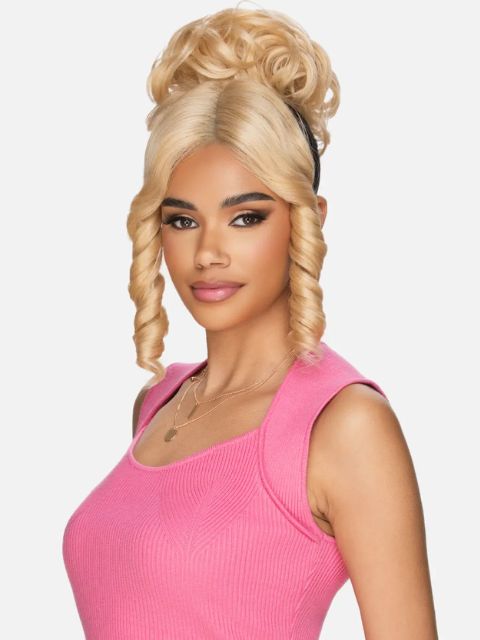 Vivica A Fox Bang & Bun Hair Pieces Lace Bang Pony- LBPB-CORAL – Hair ...