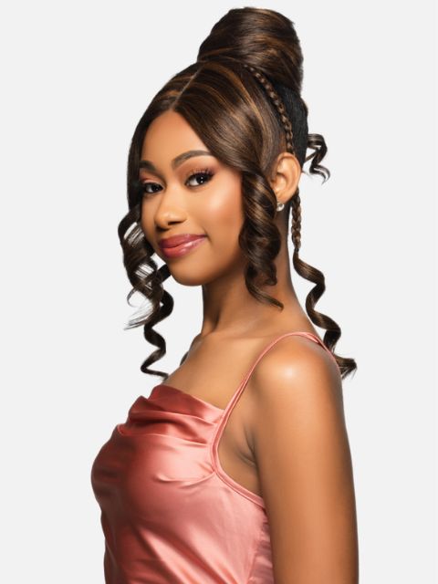 Vivica A Fox Bang & Bun Hair Pieces Lace Bang Pony- LBPB-JASMINE – Hair ...