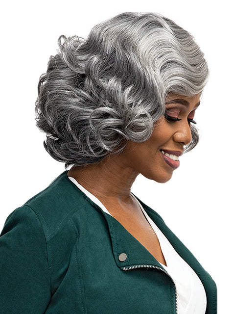 Femi Collection MS. Granny Collection 100% Premium fiber Deep Part Wig ...