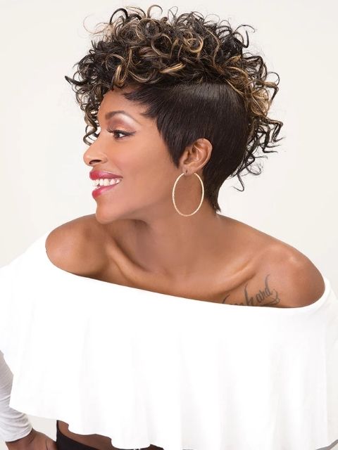 Femi Collection Pixie Cut 100% Human Hair PIXIE CUT 38"+9" OPRAH CURL ...