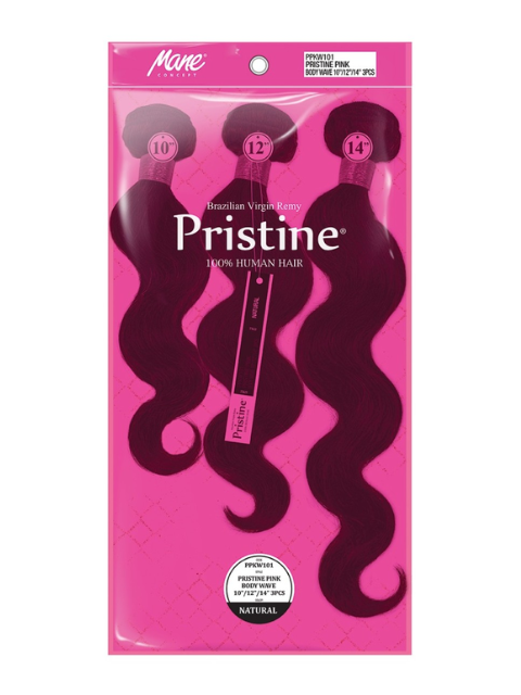 Mane Concept Pristine Pink Brazilian Human Hair BODY WAVE Weave 3pc (P ...