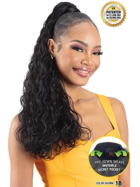 Shake N Go Organique Secret Pocket PonyPro- BREEZY WAVE 24" Ponytail ...