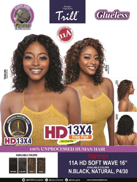Mane Concept 100% Unprocessed Human Hair Trill HD 13x4 Free Part Lace – Hair Stop and Shop
