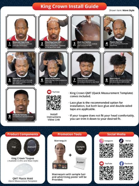 Harlem 125 100% Human Hair King Crown Toupee - Afro Style – Hair Stop ...