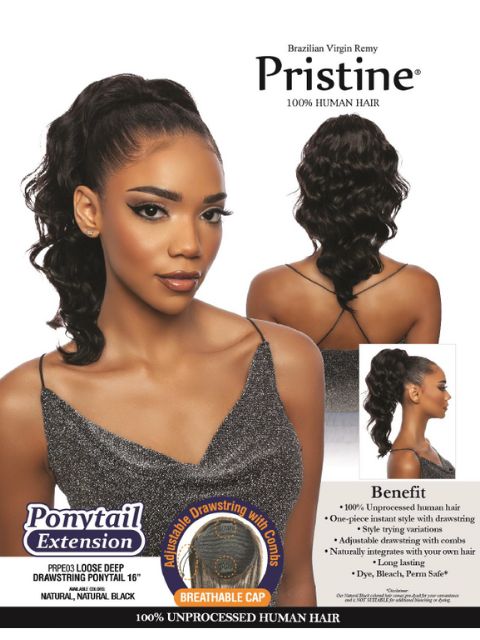 Mane Concept Pristine 100% Human Hair -LOOSE DEEP DRAWSTRING PONYTAIL – Hair Stop and Shop